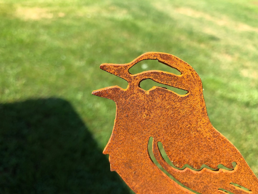 Rustic Metal Sparrow Garden Decor - Handmade USA Bird Marker - Etsy