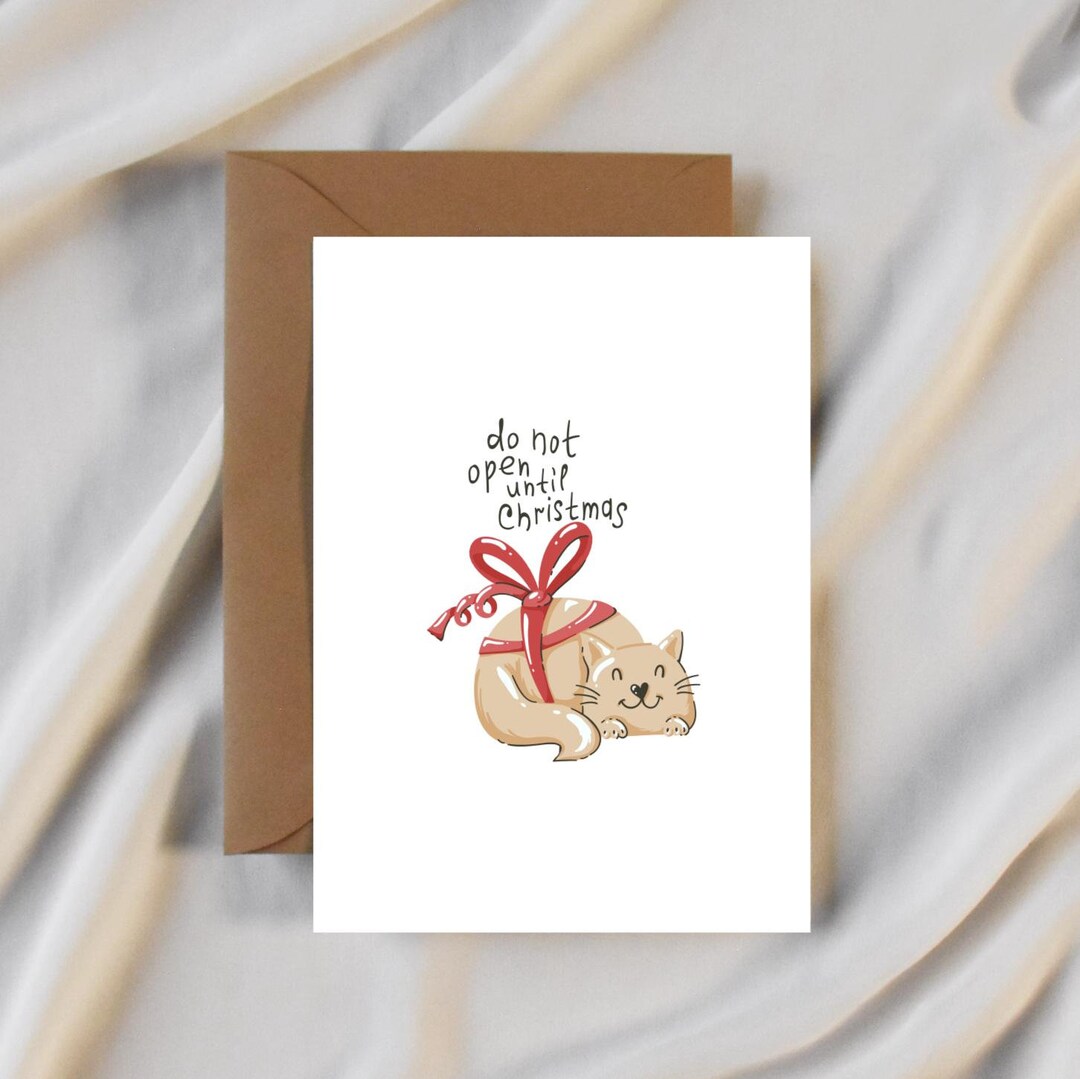 Cat Lovers Christmas Card, Printable Christmas Cards, Merry Christmas ...