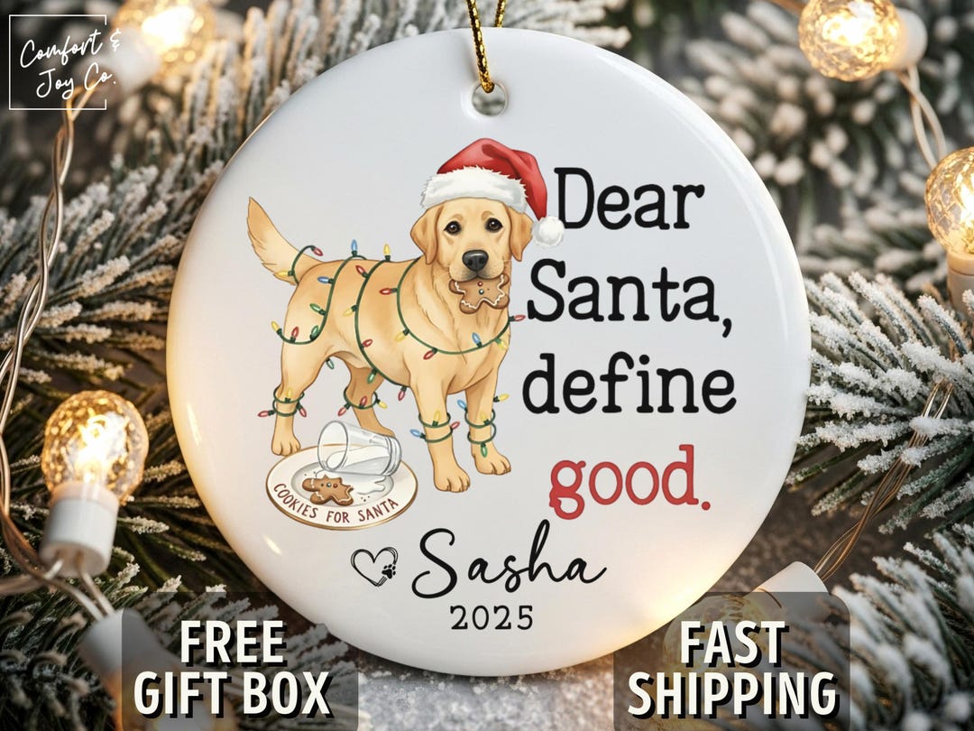 Labrador Retriever Christmas Ornament Personalized 2025 Dog Breed Gift ...