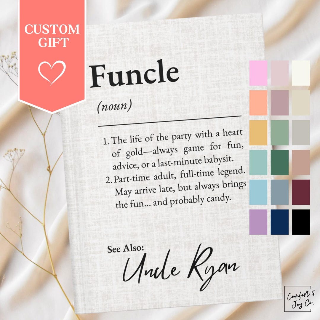 Custom Uncle Journal, Personalized Fun Uncle Name Definition Gift ...