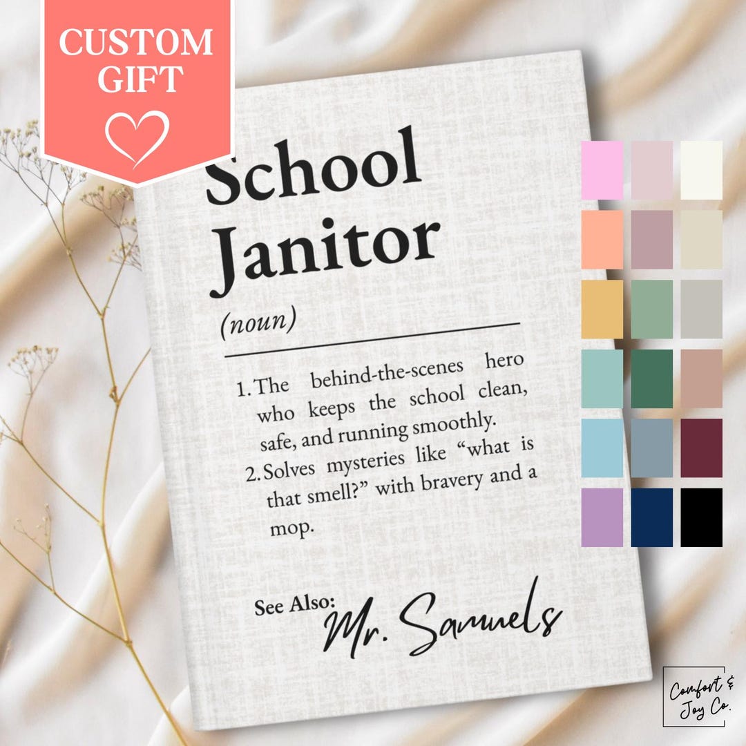 Personalized School Janitor Notebook, Class Custodian Custom Name ...