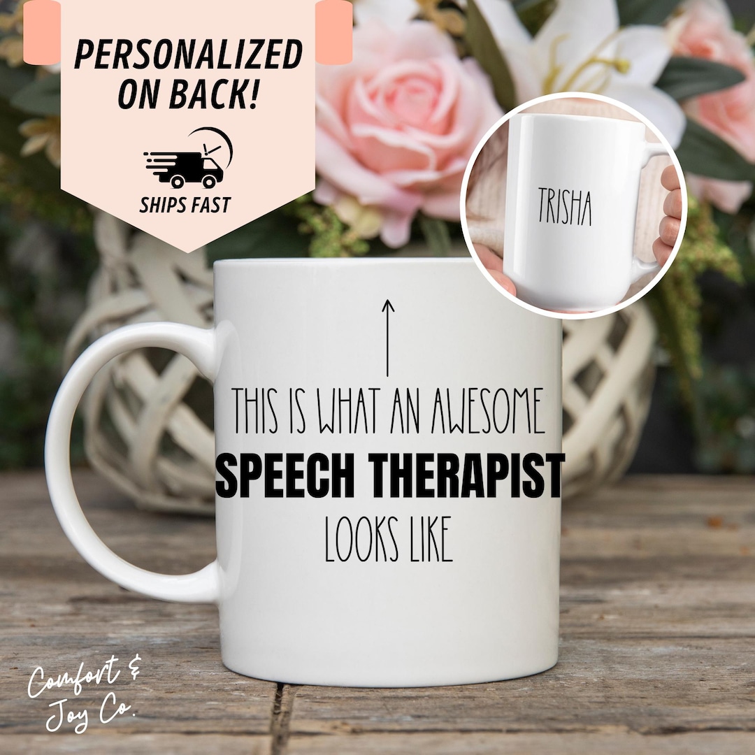 Custom Speech Therapist Gift, Personalized Name Mug, Language ...