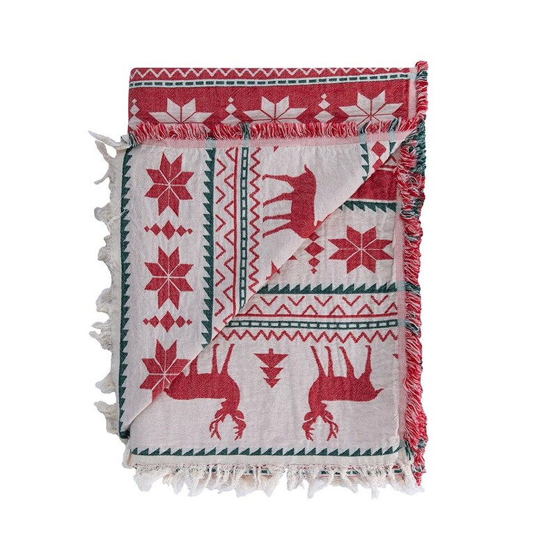 Christmas Gift Cotton Throw Blanket and Pillowcase Set – Holiday ...