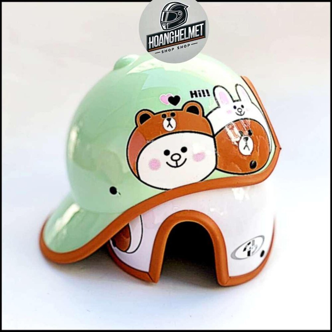 Adorable Green Cartoon Animal Helmet Cute Open Face Motorcycle and ...