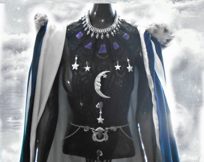 Queen Mab Merlin Fantasy Cosplay Amethyst Purple Crystal Necklace Moon ...