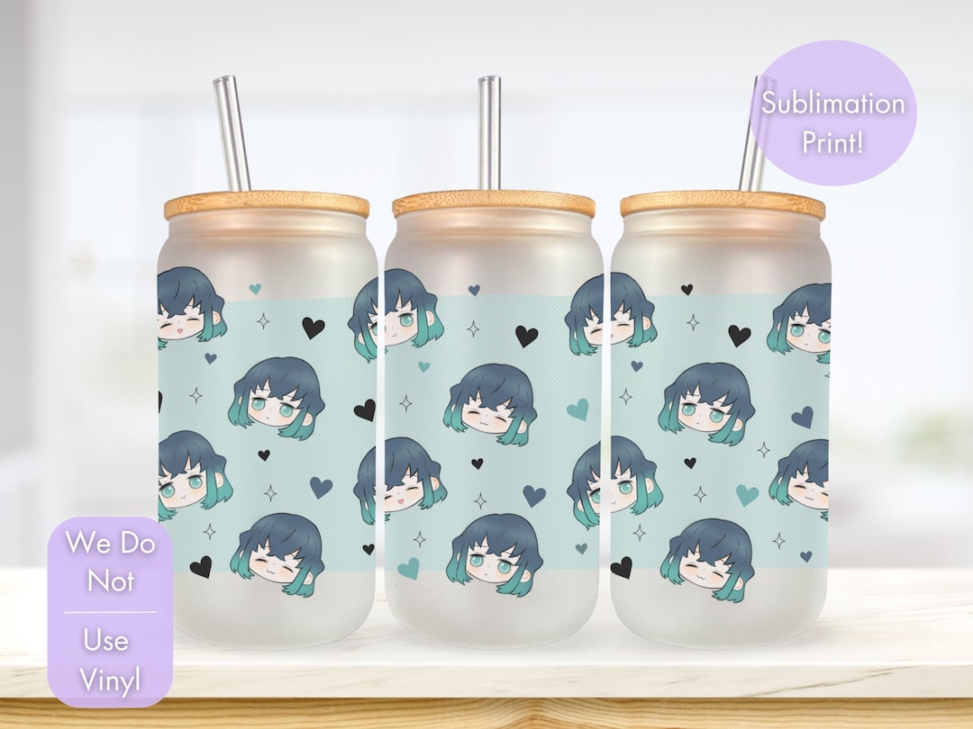 Muichiro Tokito Frosted Libby Glass Cup | Demon Slayer Anime - Etsy