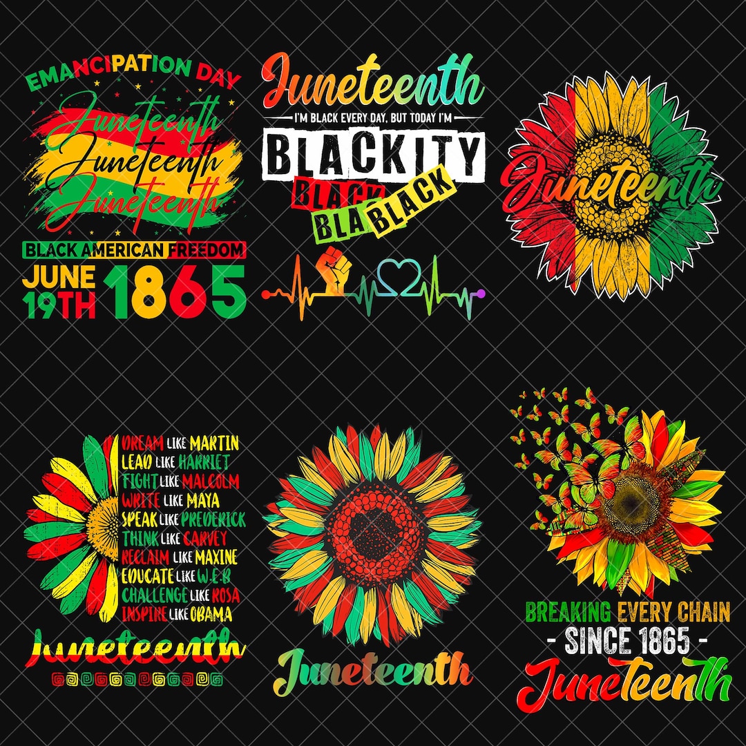 Juneteenth Sunflower Png Bundle, Sublimation Design, Juneteenth ...