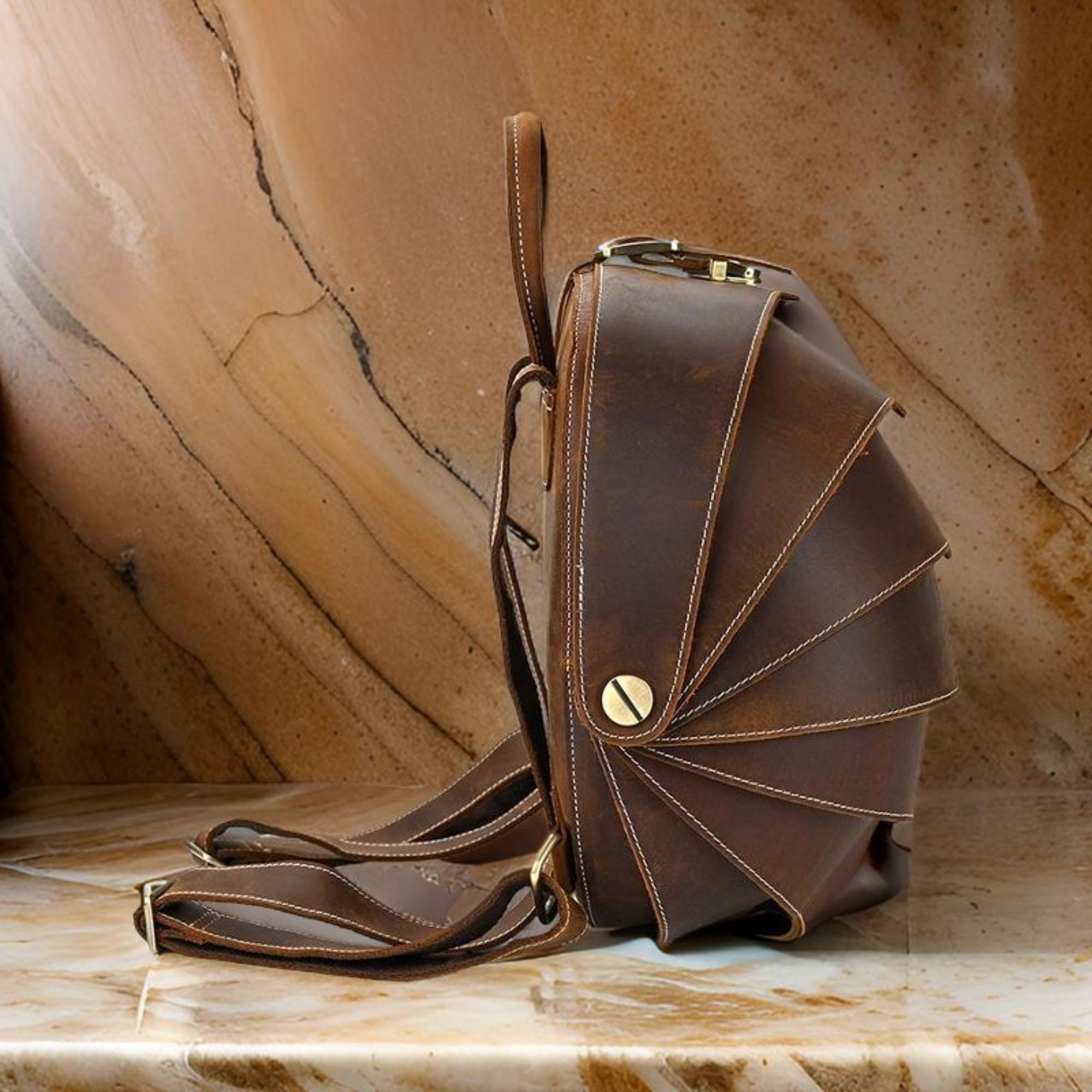 Personalized Leather Backpack Beetles Style Backpack for Men & Women ...