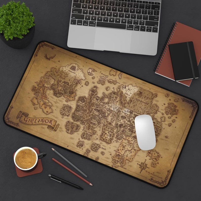 Runescape Gielinor Map Mouse Pad, Vintage Fantasy World, High Quality ...
