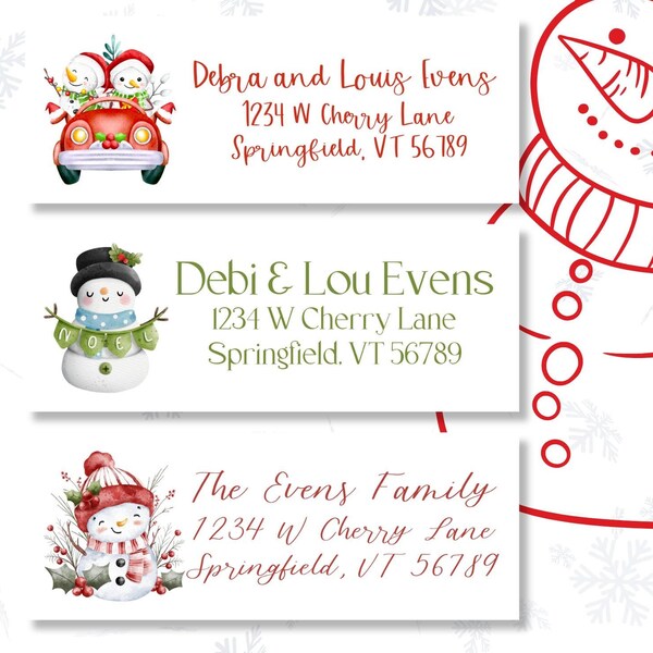 Snowman Labels - Etsy