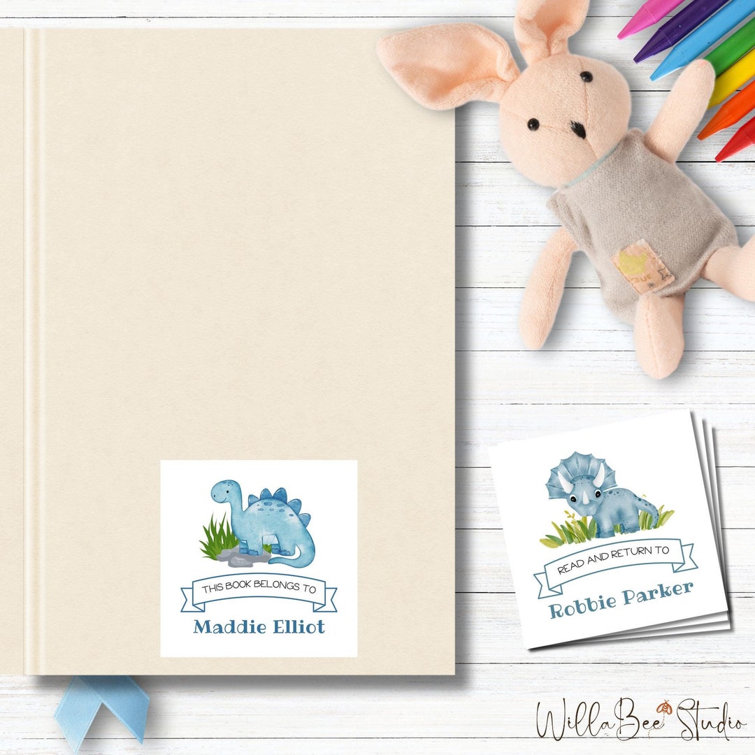 Children's Baby Dinosaur Bookplates | Kids Bookplates | Customizable ...