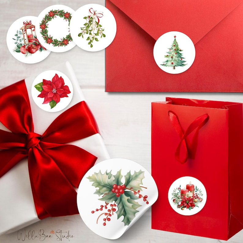 Christmas Stickers | Holiday Stickers | Mistletoe Stickers | Christmas ...