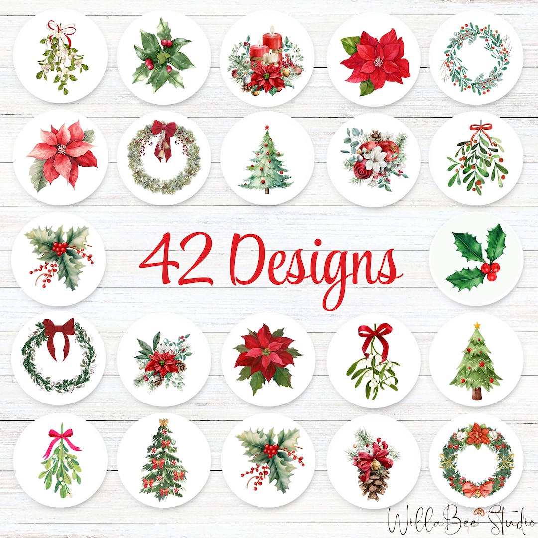 Christmas Stickers | Holiday Stickers | Mistletoe Stickers | Christmas ...