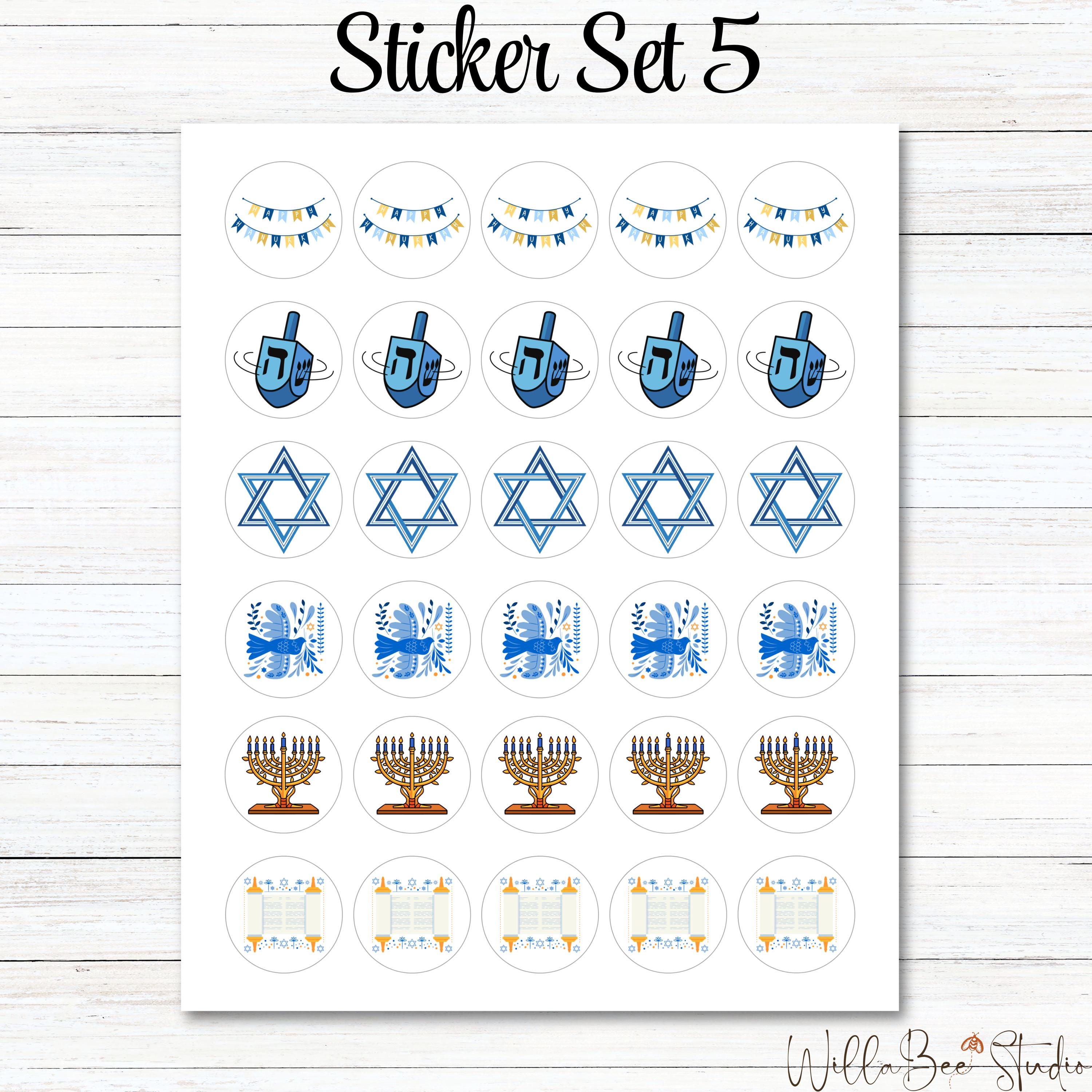 Hanukkah Stickers | Chanukah Stickers | Festival of Lights Stickers ...