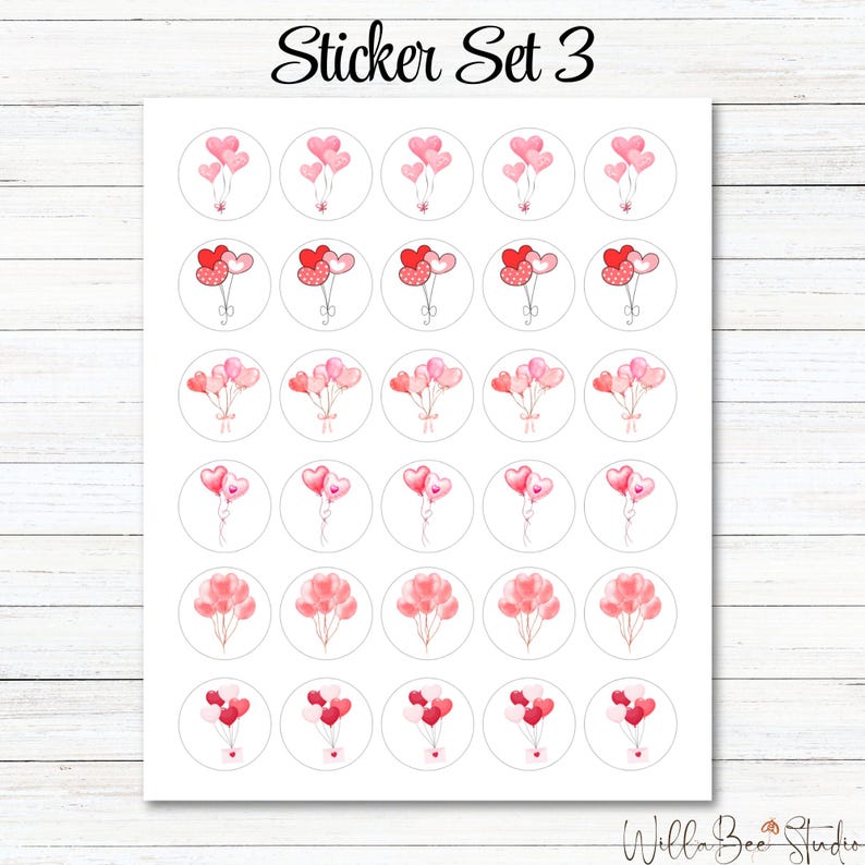 Valentine's Day Stickers | Valentine's Day Label | Round Valentine ...