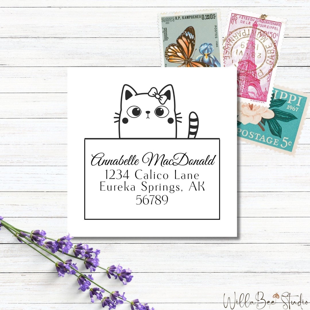 Cat Mailing Labels | Kitty Return Address Labels | Cat Stickers | Cat ...