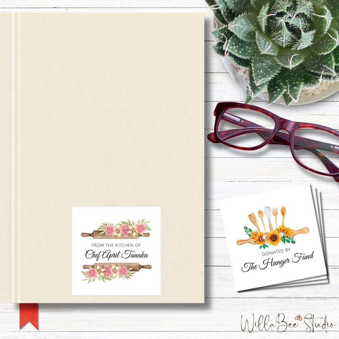 Cookbook Bookplate | Kitchen Utensil Bookplate | Chef Bookplate | Chef ...