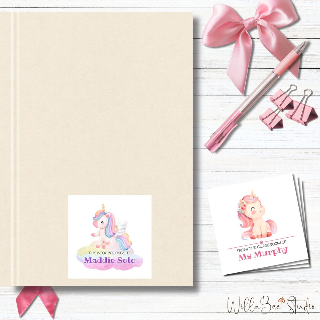 Unicorn Bookplate | Unicorn Sticker | Unicorn Label | Unicorn Lovers ...