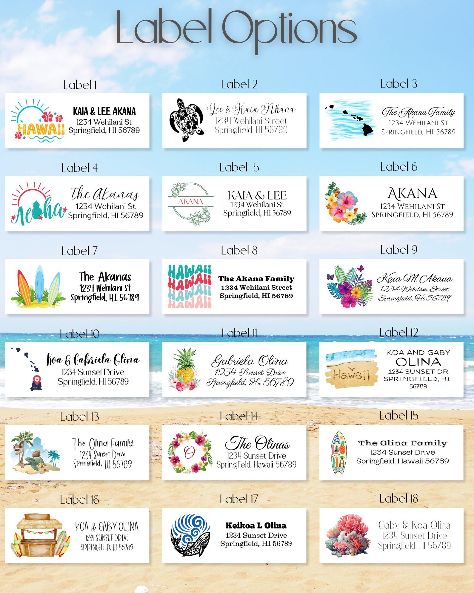 Hawaii State Mailing Labels | Aloha State Mailing Labels | Hawaii ...