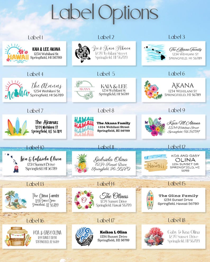 Hawaii State Mailing Labels | Aloha State Mailing Labels | Hawaii ...