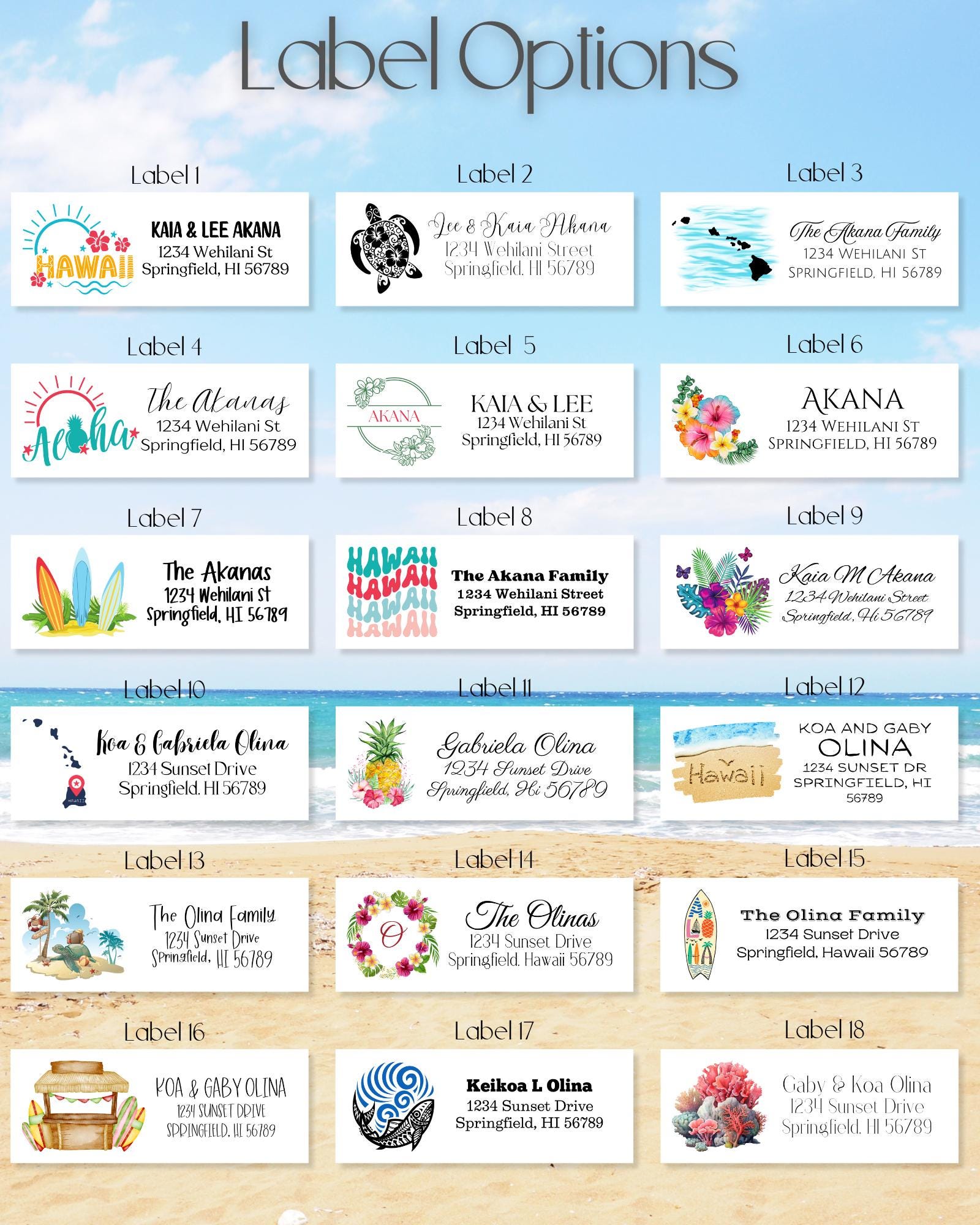 Hawaii State Mailing Labels | Aloha State Mailing Labels | Hawaii ...