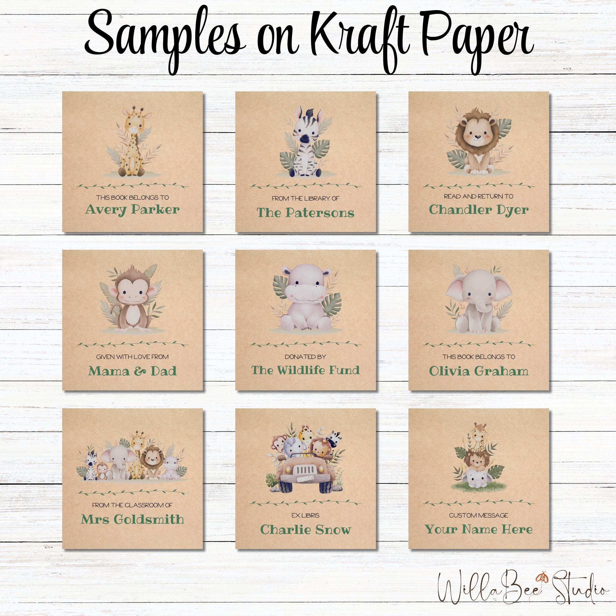 Children's Baby Safari Animal Bookplates | Kids Bookplates ...