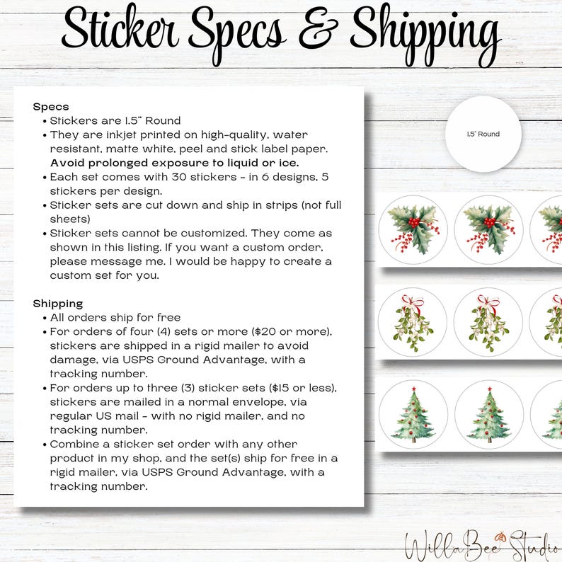 Christmas Stickers | Holiday Stickers | Mistletoe Stickers | Christmas ...