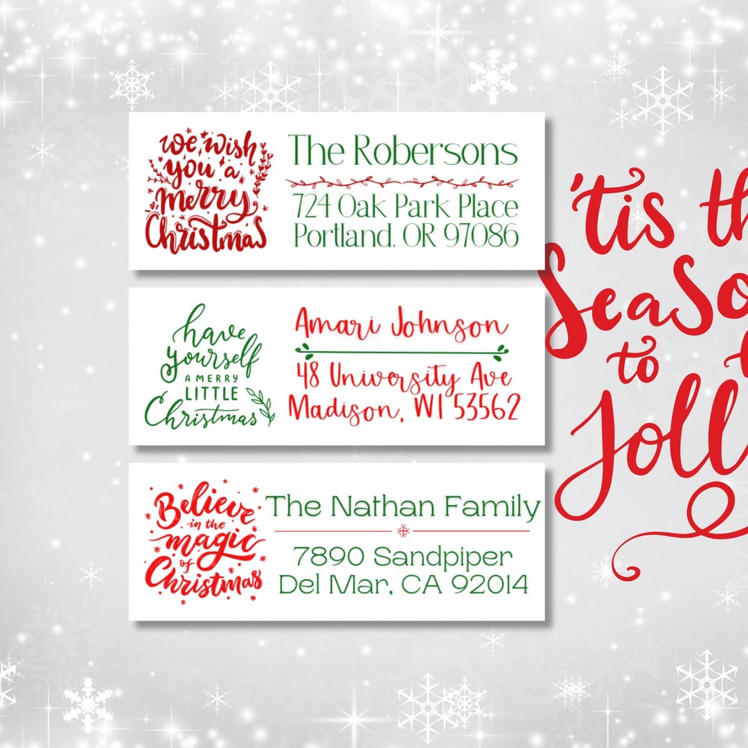 Christmas Labels | Holiday Labels | Mailing Labels | Return Address ...