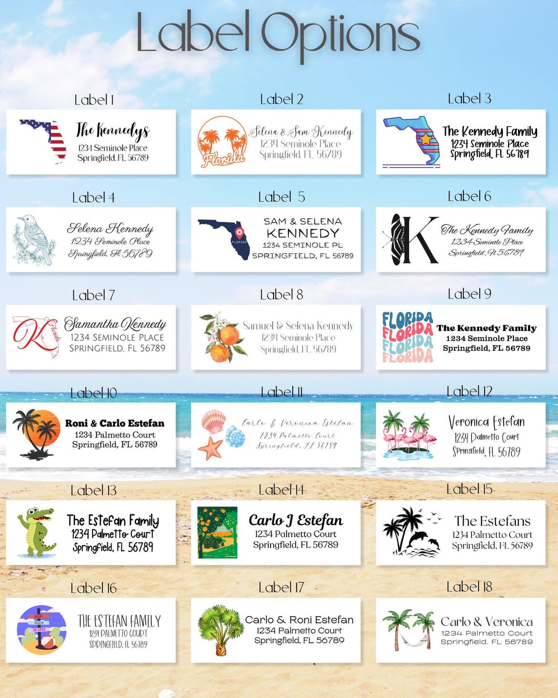 Florida State Mailing Labels | Sunshine State Mailing Labels | Florida ...