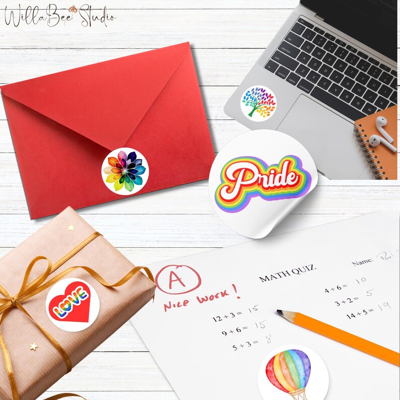 Rainbow Pride Stickers | Rainbow Pride Label | Classic Rainbow Pride ...