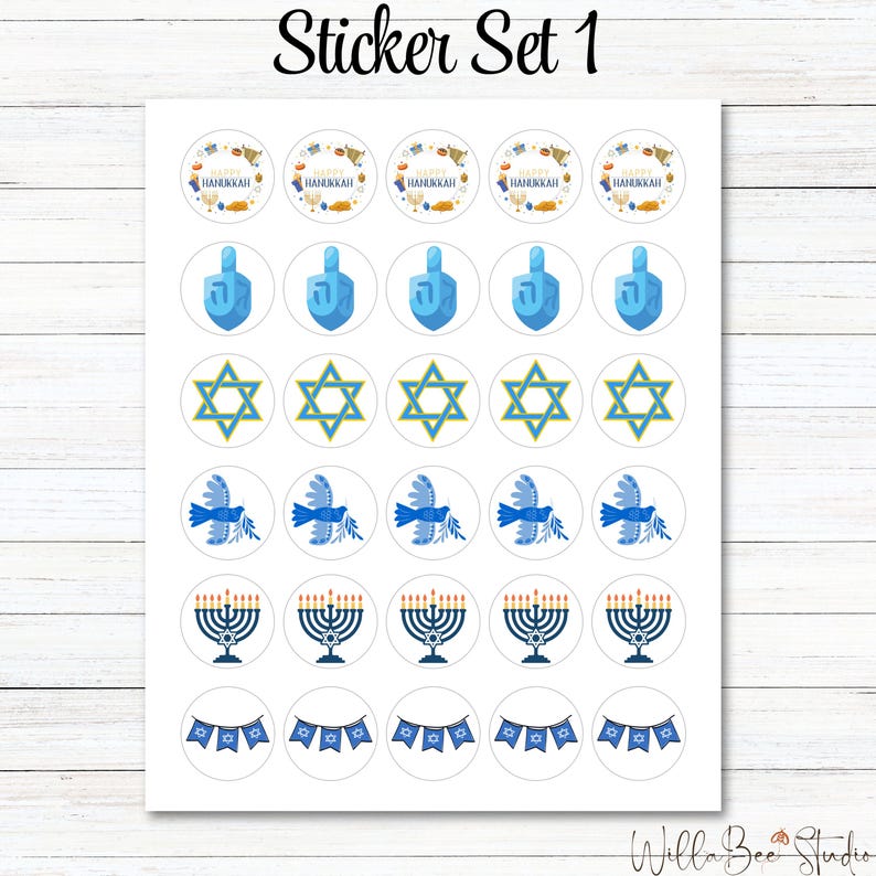 Hanukkah Stickers | Chanukah Stickers | Festival of Lights Stickers ...