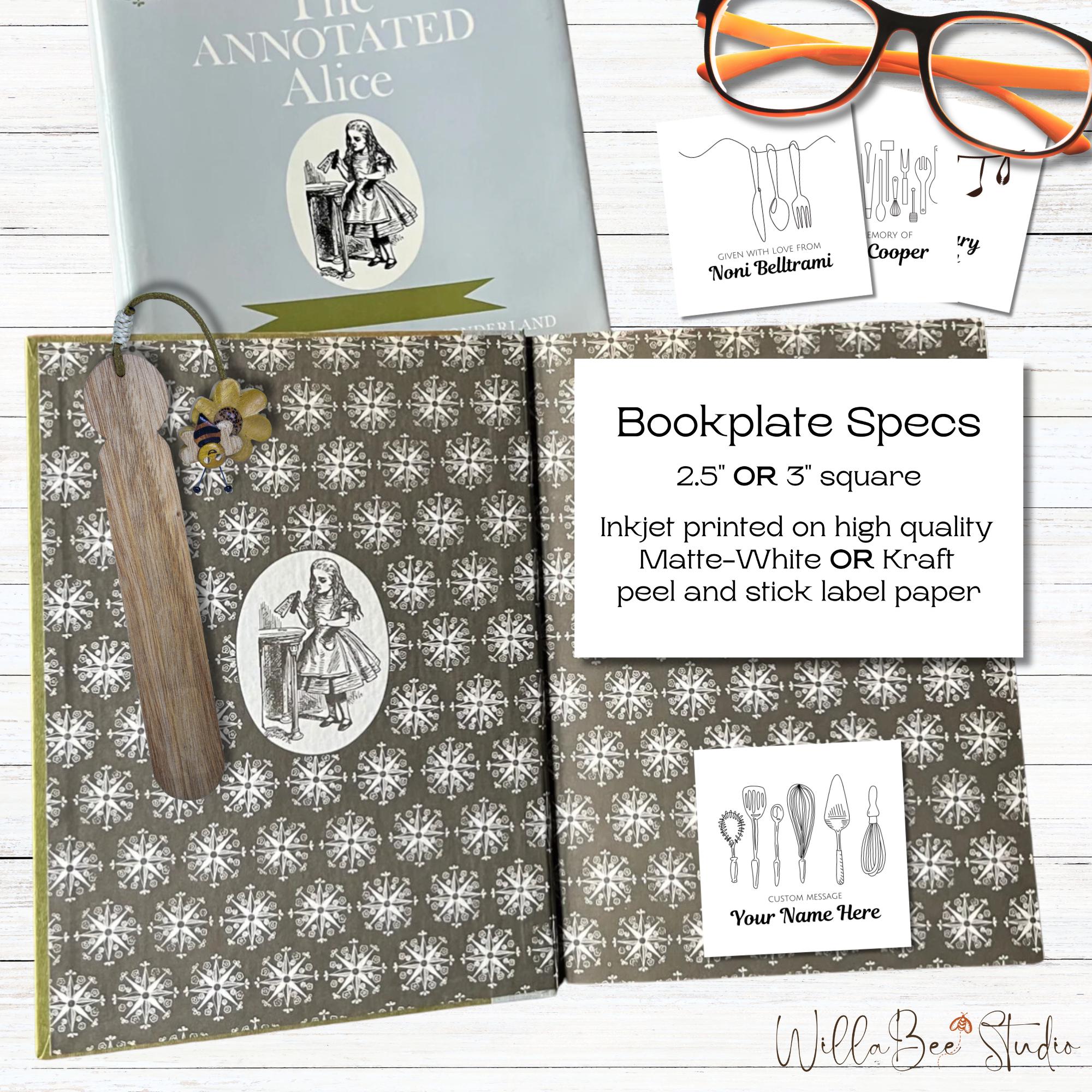 Cookbook Bookplate | Kitchen Utensil Bookplate | Chef Bookplate | Chef ...