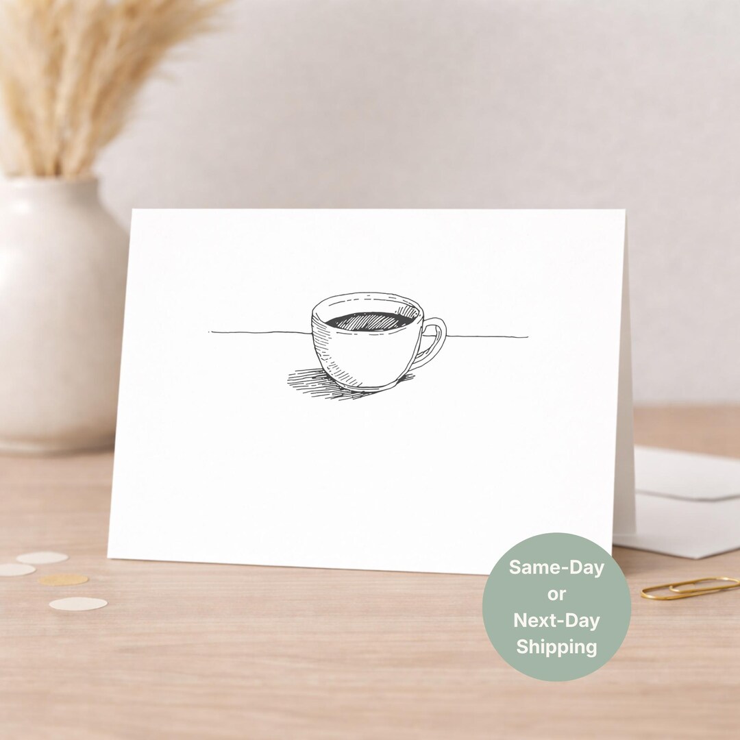 Minimal Coffee Cup Greeting Card | Funny Subtle Encouragement Card ...