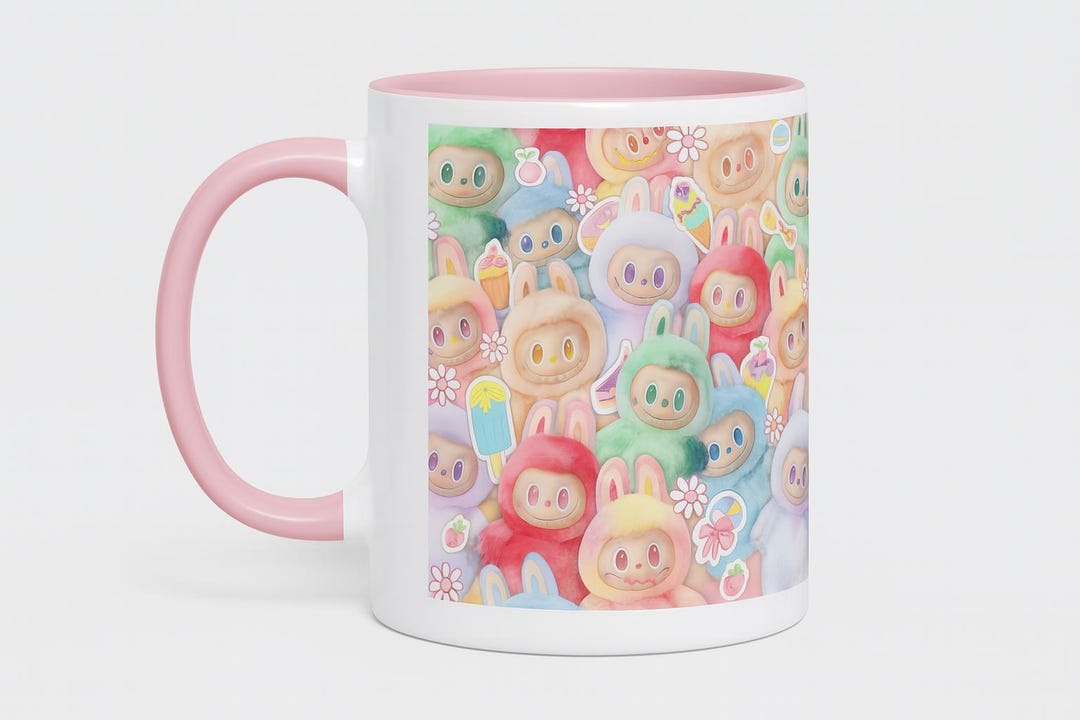 Labubu 11oz 15oz Mug, Cute Cartoon Colored Mug, Kid Birthday Gift ...