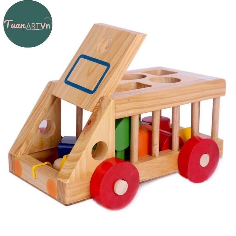 Wooden Shape Sorting Truck Educational Pull Toy - Etsy