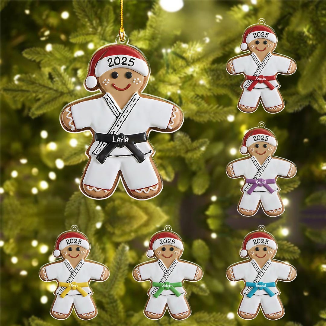 Personalized Gingerbread Karate 2D Flat Ornament - Etsy
