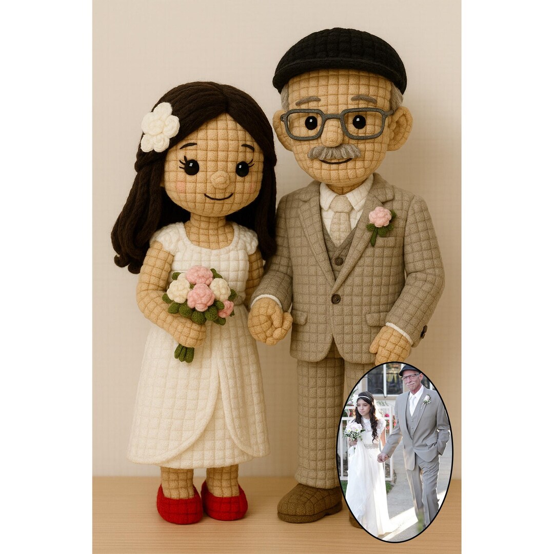 Custom Look-alike Grandpa and Kid Gift, Crochet Father's Day Gift Made ...