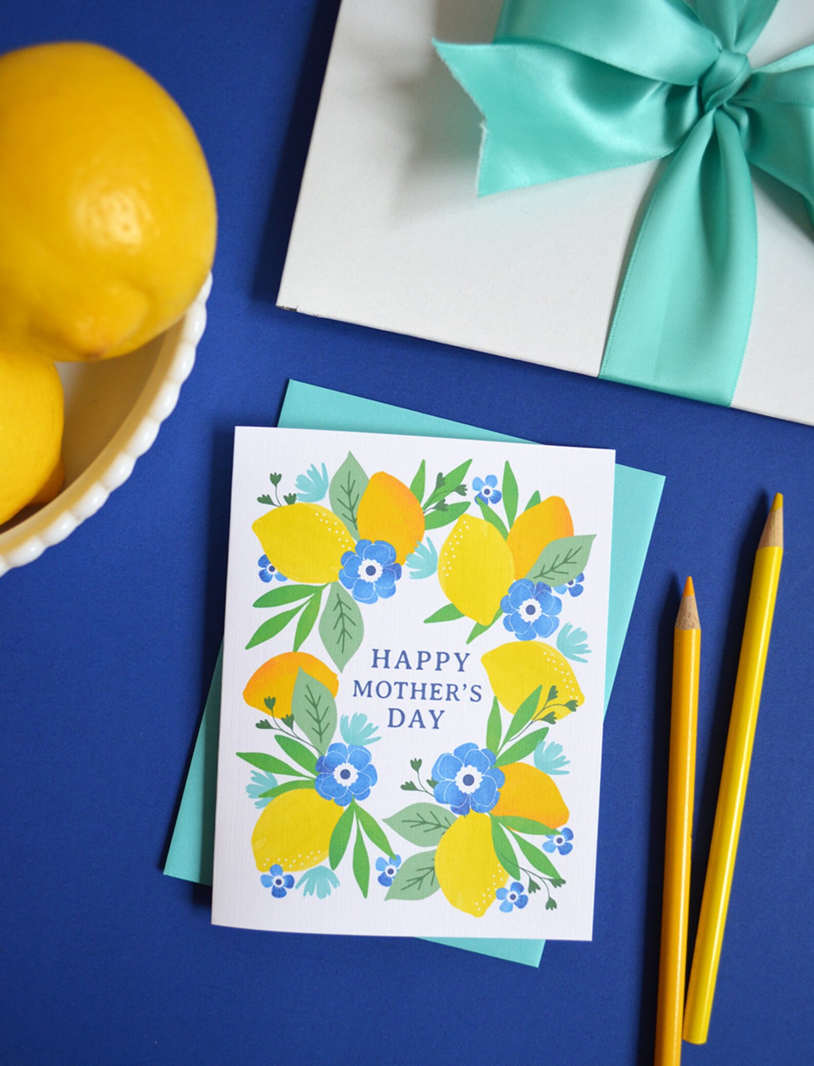 Happy Mother's Day Lemons Mother's Day Card Floral - Etsy