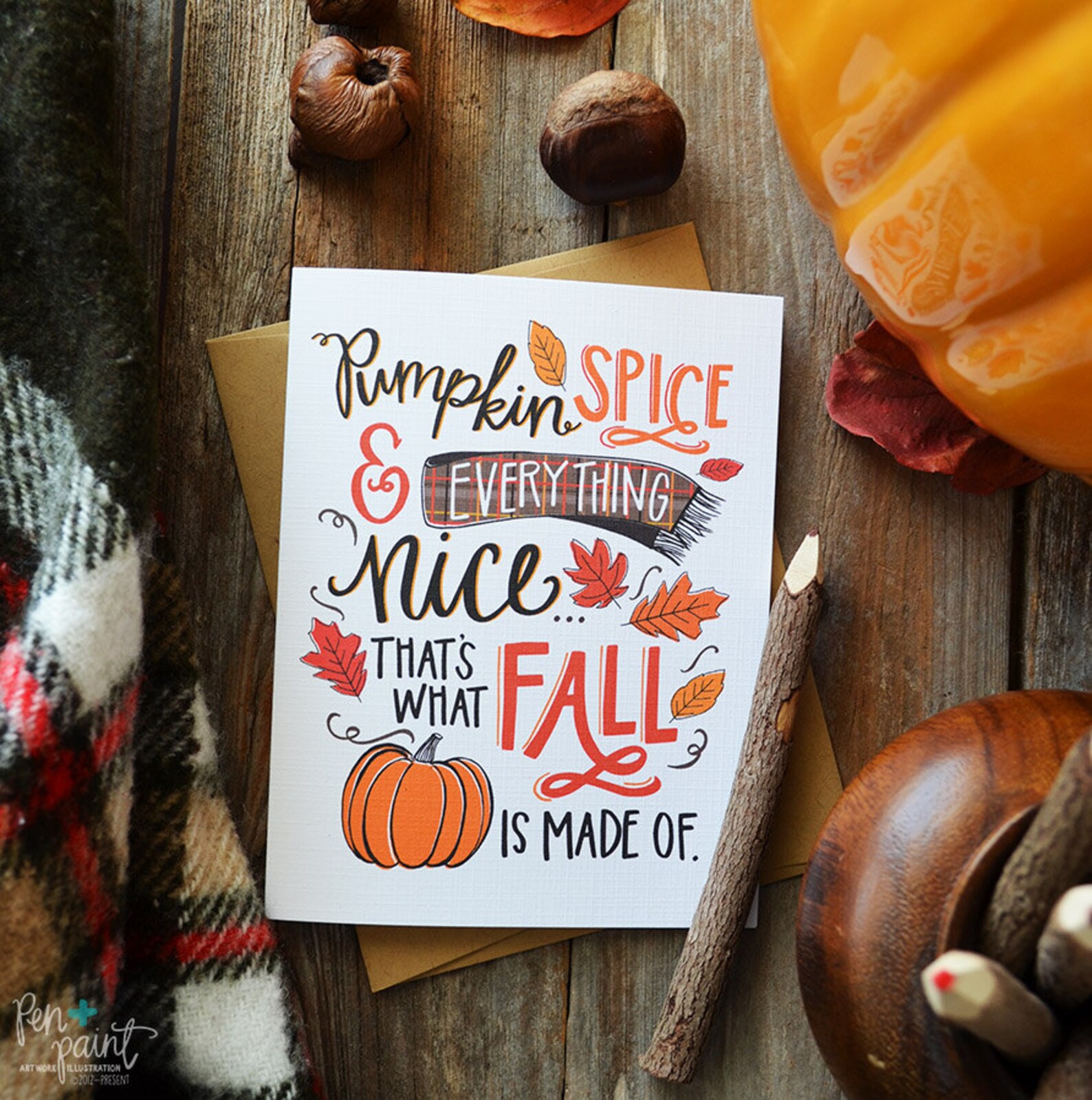 Fall Card Pumpkin Spice & Everything Nice Greeting Card - Etsy