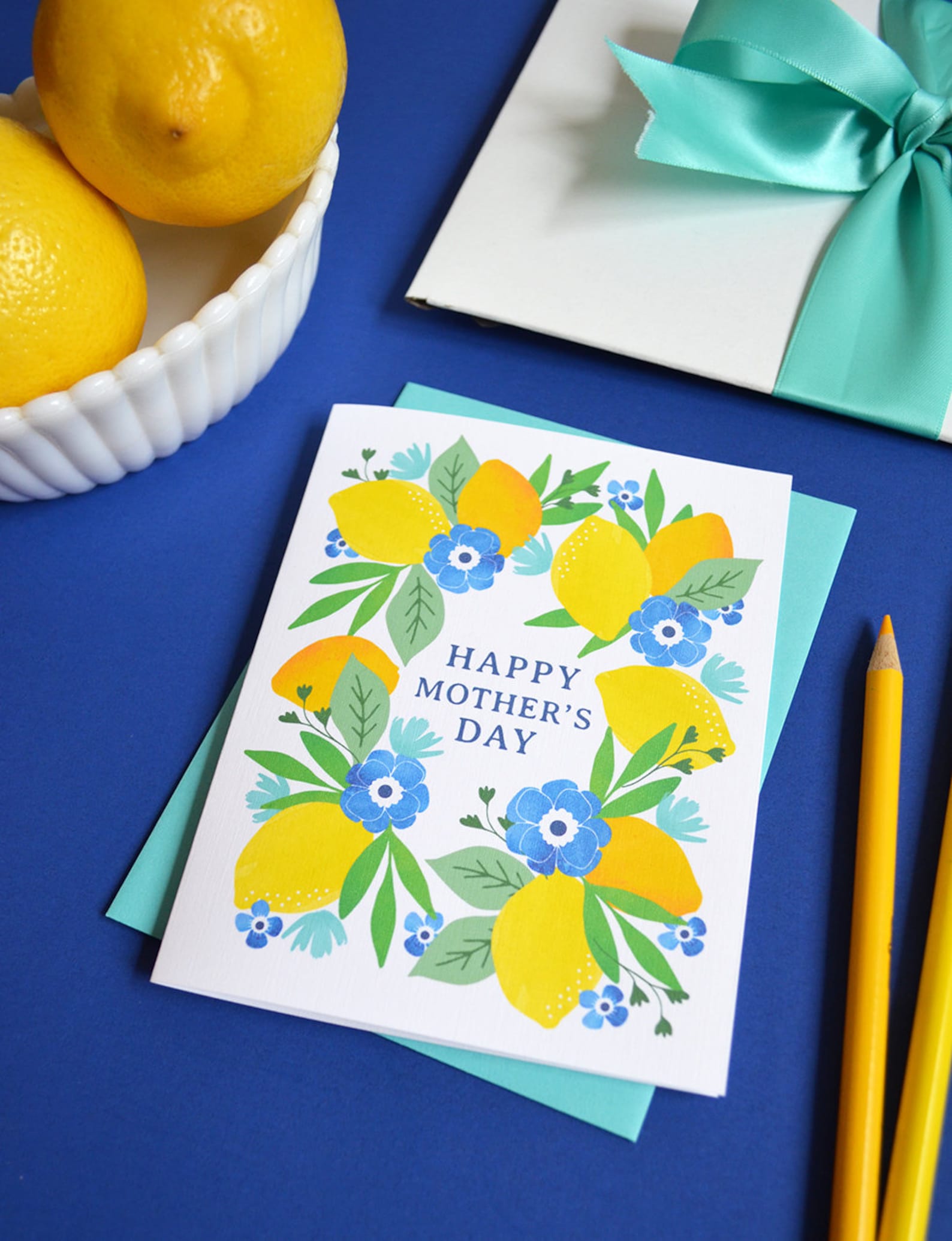 Happy Mother's Day Lemons Mother's Day Card Floral | Etsy