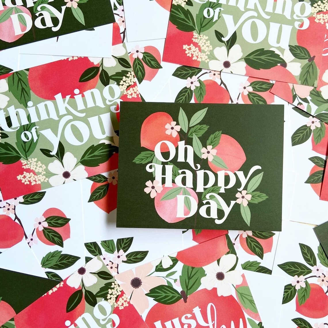Just Peachy Postcard Set 8 Postcards Oh Happy Day Thinking - Etsy