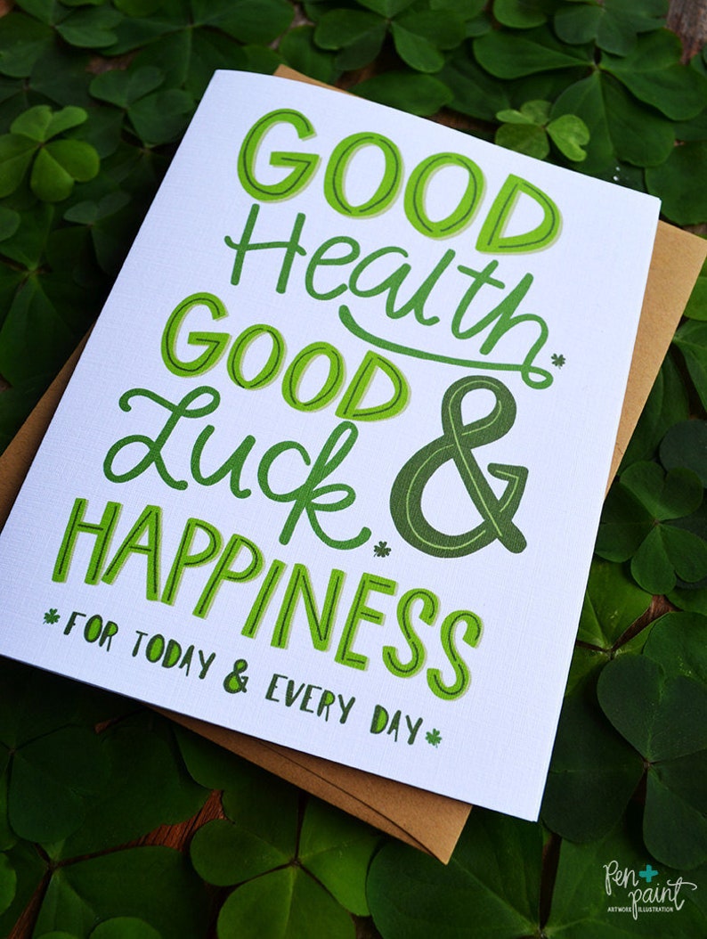 Good Health Good Luck & Happiness for Today and Every Day - Etsy