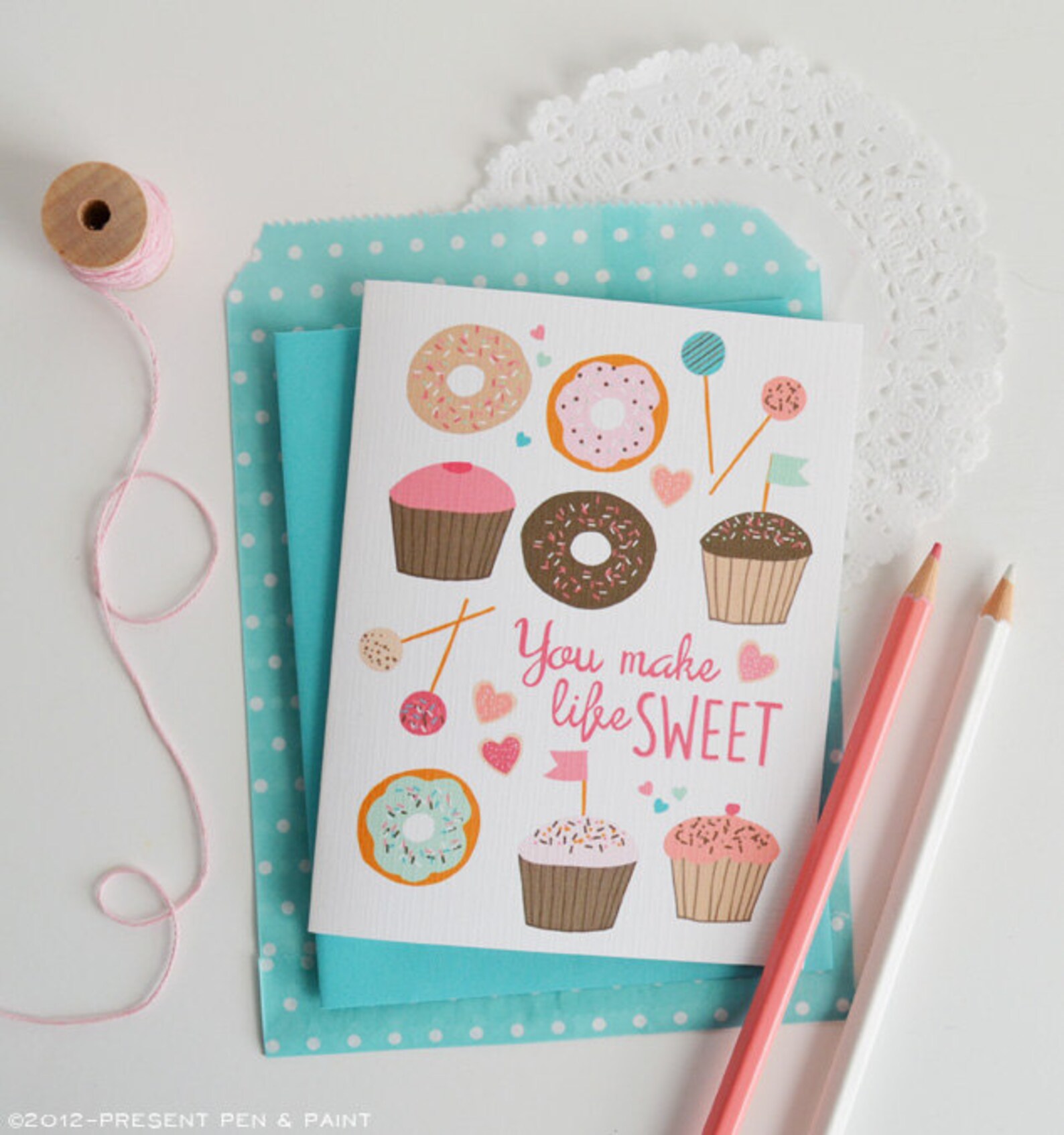Valentine, You Make Life Sweet, Donut, Cup Cake, Cake Pop, Stationery ...