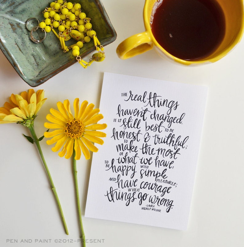 Real Things in Life Have Courage Simple Life Laura Ingalls - Etsy