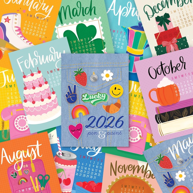 Colorful Mini Desk Calendar - Etsy