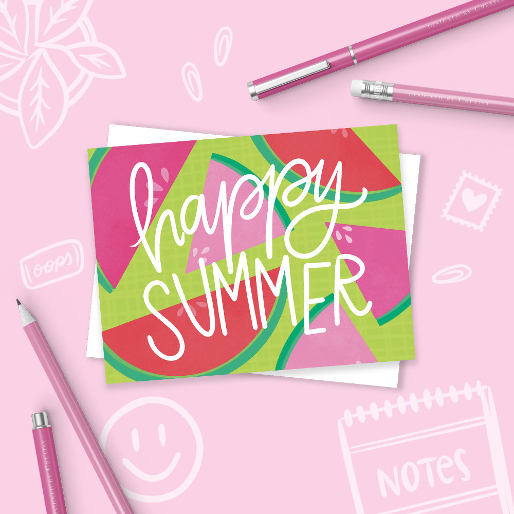 Happy Summer, Watermelon, Summer Vibes, Beach, Sunny, Fun Stationery ...