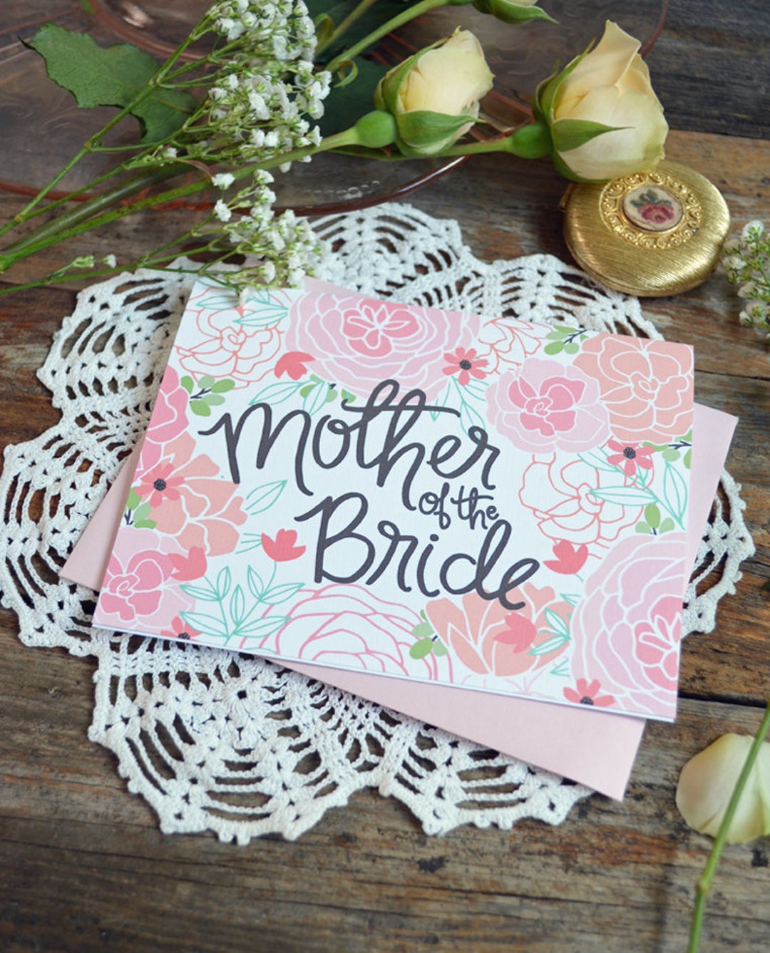 Mother of the Bride Card, Floral Wedding, Thank You Card, Greeting Card ...