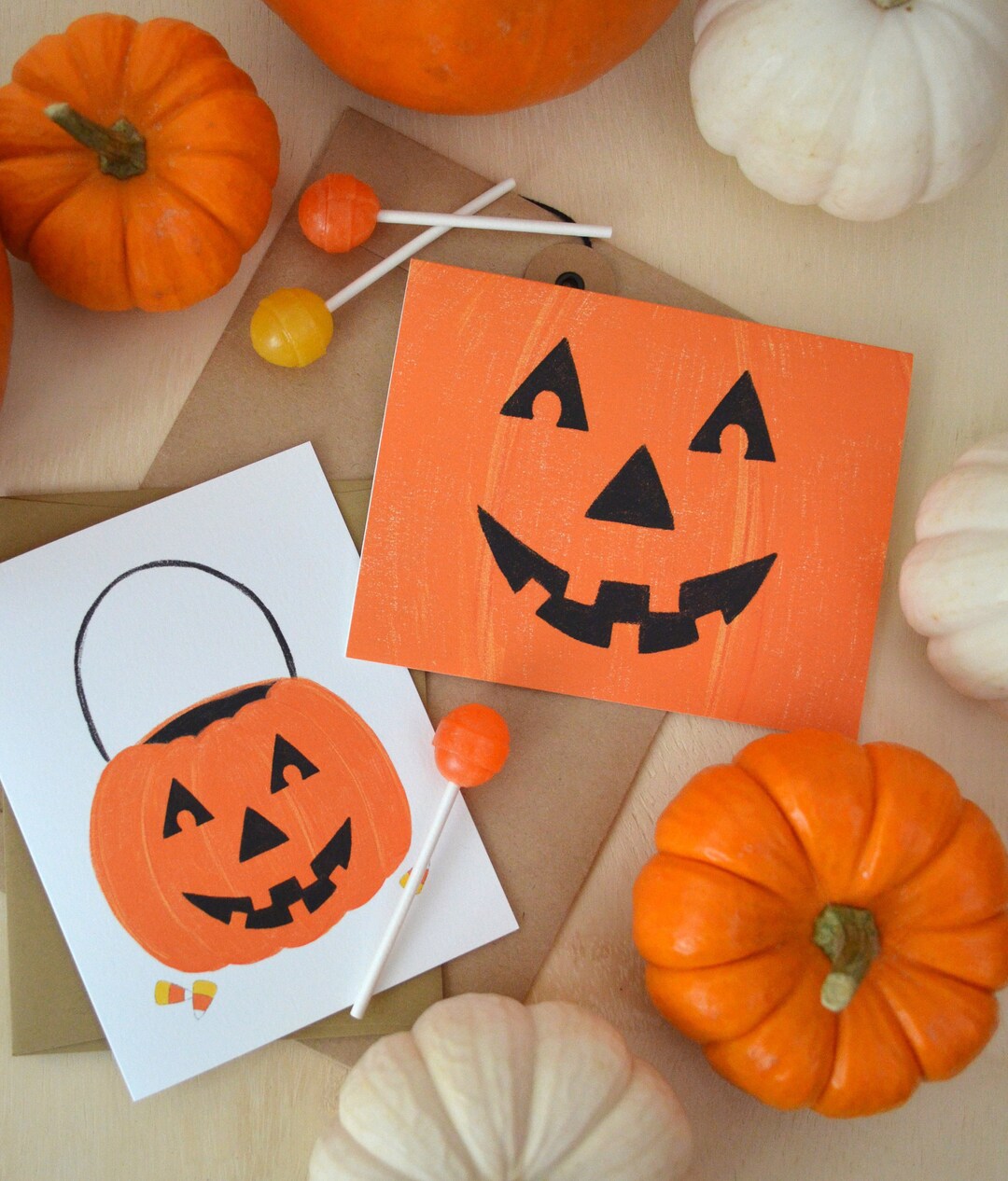 Jack O Lantern, Happy Halloween Seasonal Folded Note Cards, Trick or ...