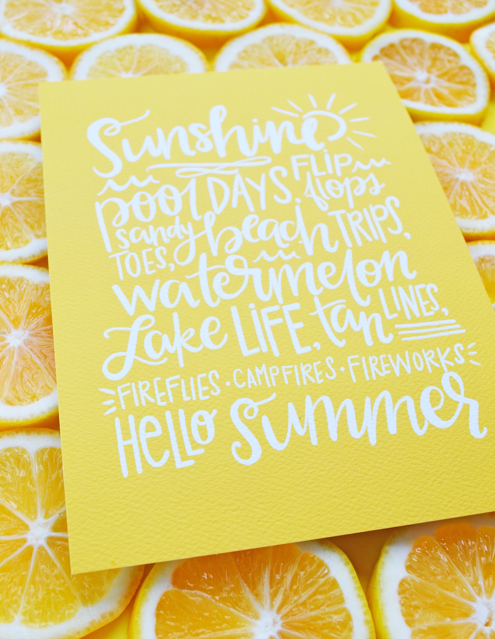 Hello Summer Yellow Summer Vibes Sunshine Ocean Lake | Etsy