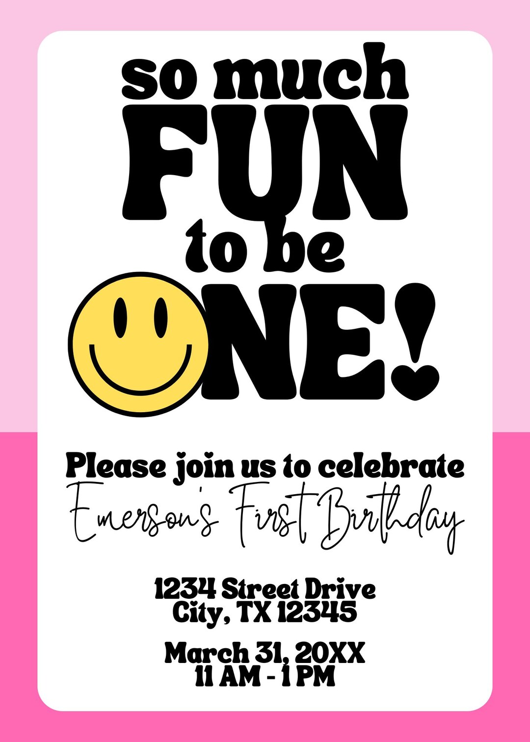 So Much Fun to Be One Invitation Digital Download - Etsy